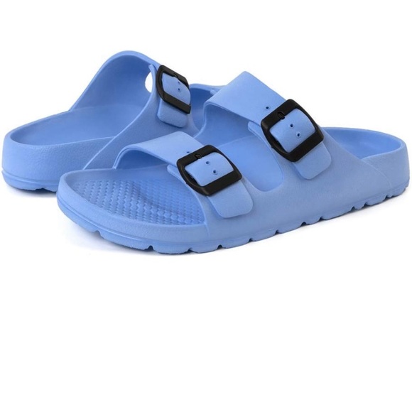funkymonkey | Shoes | Funkymonkey Womens Blue Comfort Slides Double ...